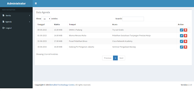 Membuat Admin Panel Agenda Dengan PHP MySQL
