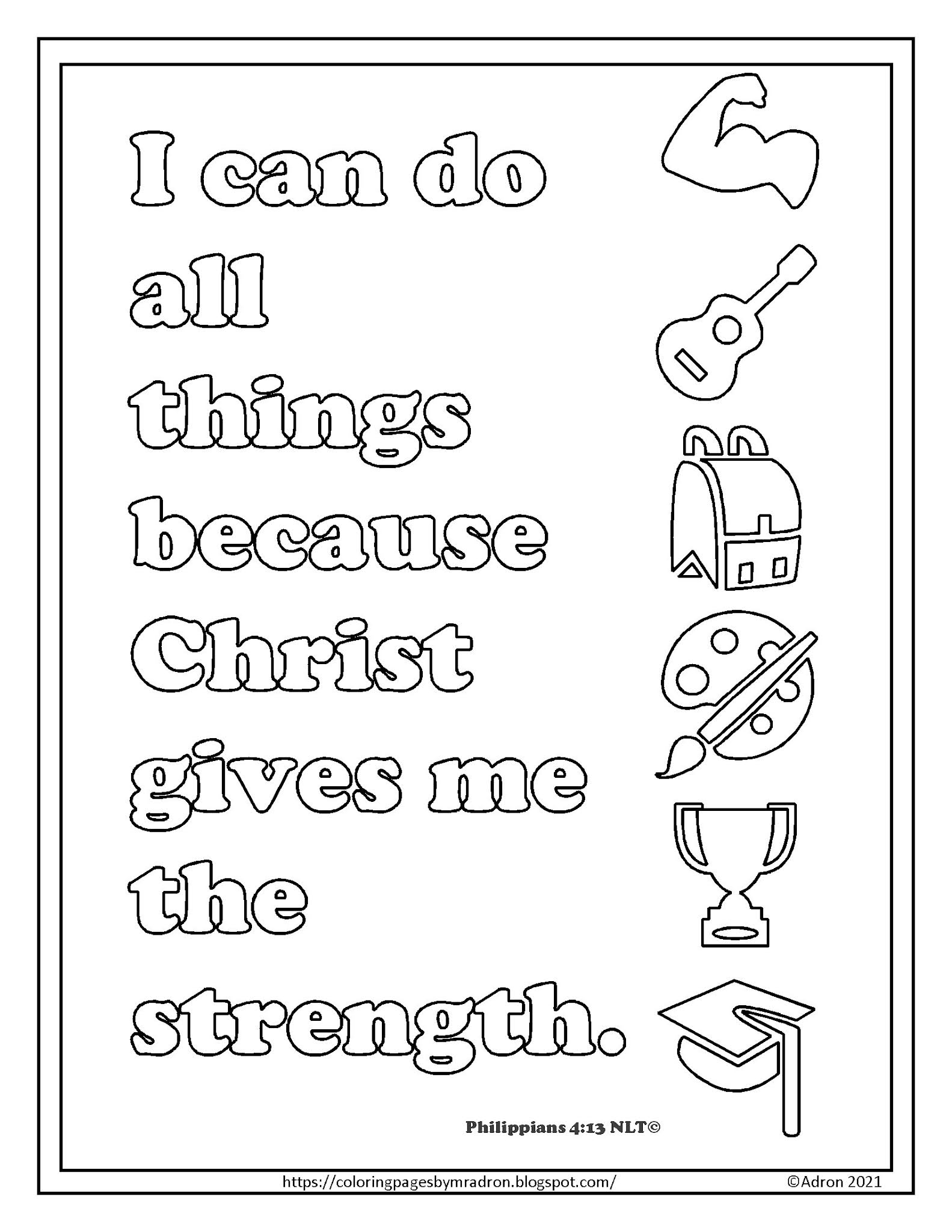 Philippians 4 13 Coloring Page Coloring Pages