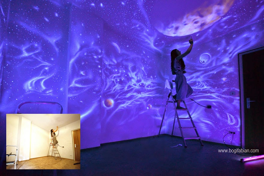 World Of Technology: Artist uses glowing UV paint to decorate