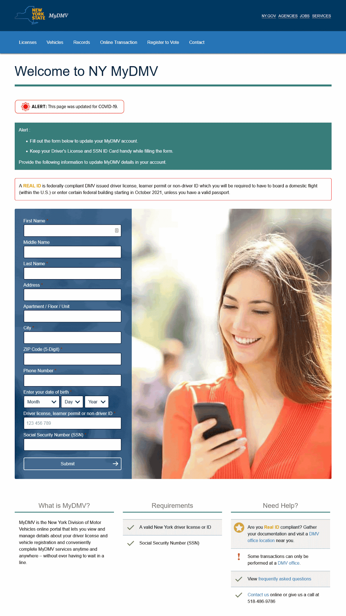 Amazing Scam Fake New York DMV Website