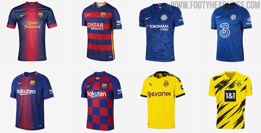 18 Clubs & Over 150 Kits - Football Kit Evolution In The Last Decade ...