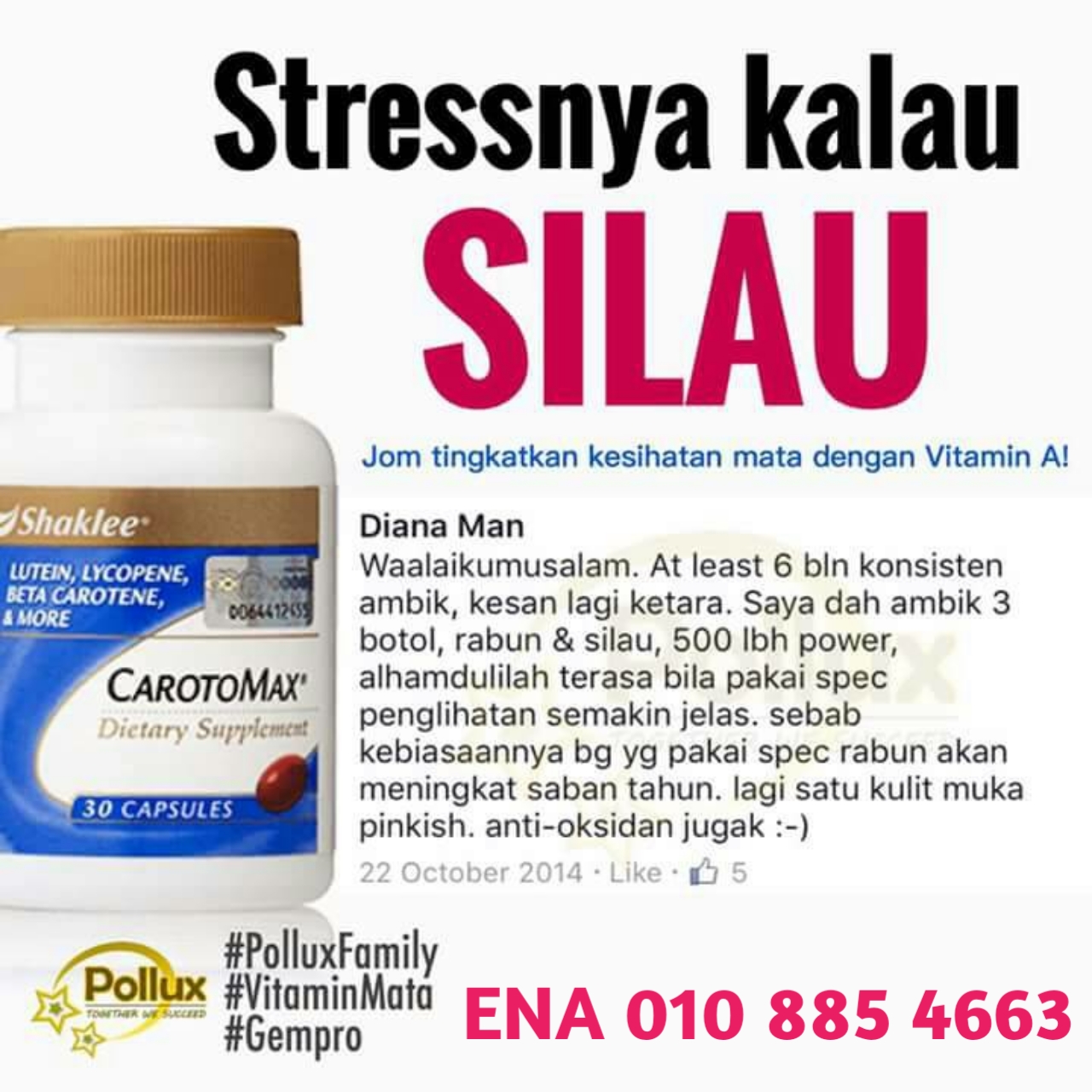 Vitamin Sihat Semulajadi: KELEBIHAN DAN KEBAIKAN CAROTOMAX SHAKLEE