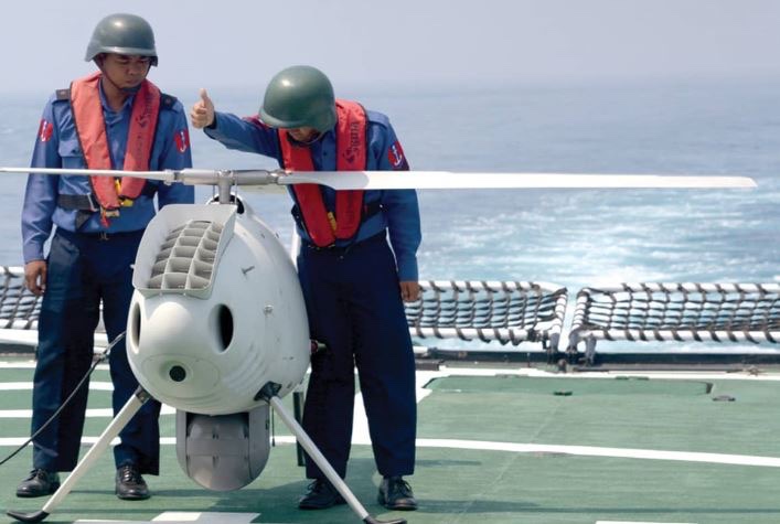DEFENSE STUDIES: S-100 Camcopter Operating Onboard of Myanmar Navy's Ships