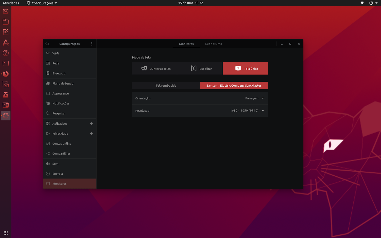 Tela de login do GDM3 com monitor HDMI no GNU/Linux