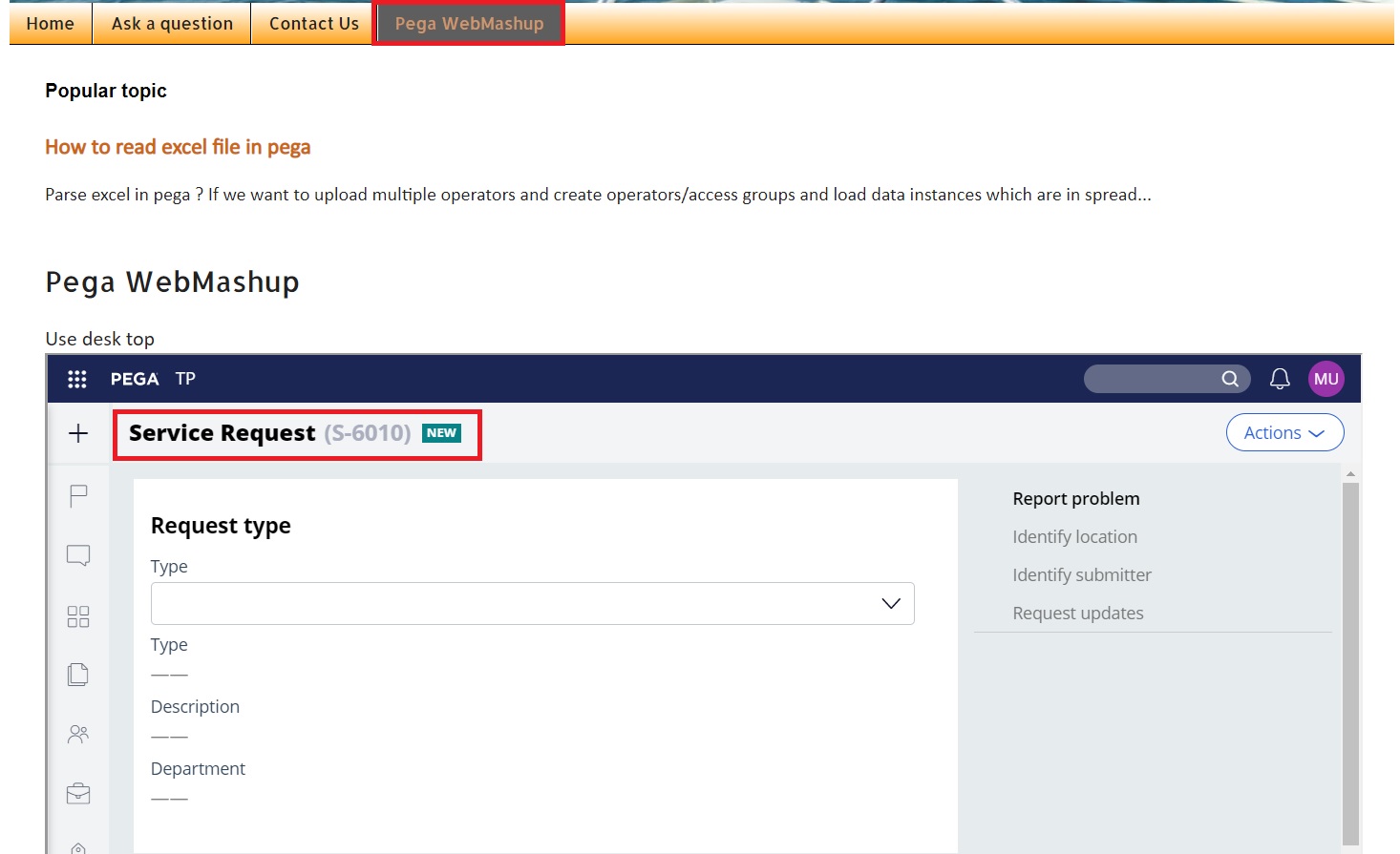 Pega Web Mashup | Pega Help | Case Management | Integration | Data Pages