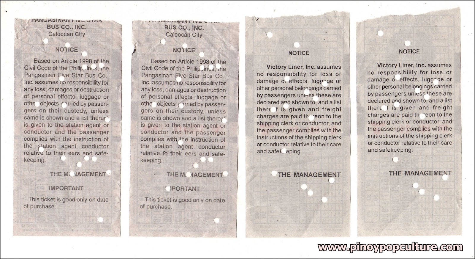 Pinoy Pop Culture: Provincial Bus Tickets