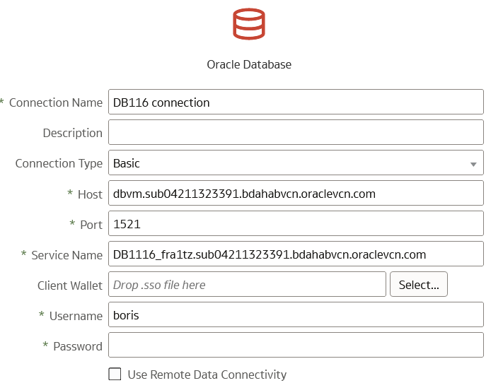 Obiee In Il Oac Connection With Oracle Db Vm Dbcs On Oci The Host Name And Service Name