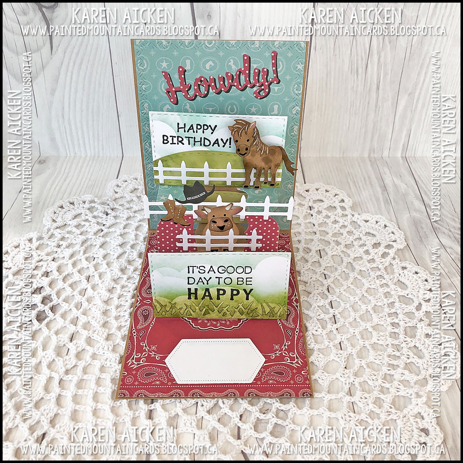 Painted Mountain Cards: Farm Birthday Pop-Up Card