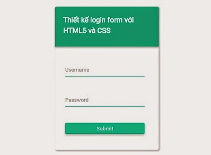 Thiết kế login form với HTML5 và CSS ~ Kỷ Thuật Seo