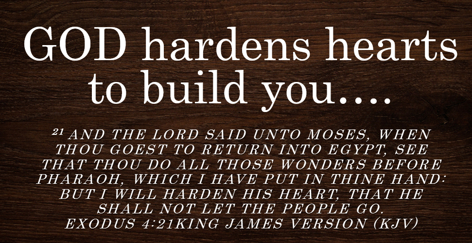 Heart For #GOD: GOD hardens hearts to build you….