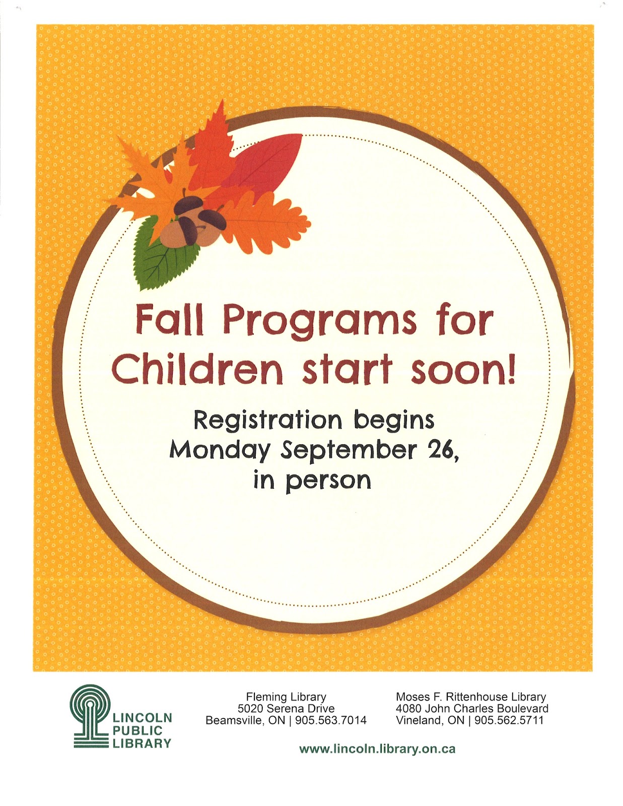 Lincoln Public Library News: Registration for Fall Programs begins ...