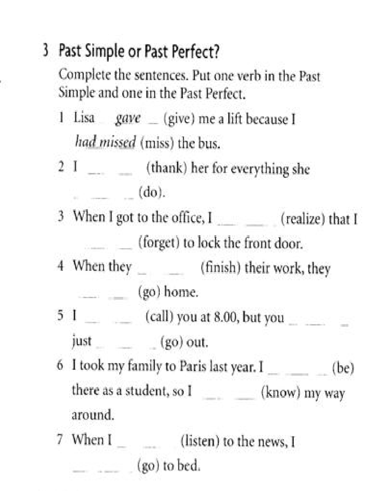 Zero Prep Simple Past Warmup Remembering Yesterday