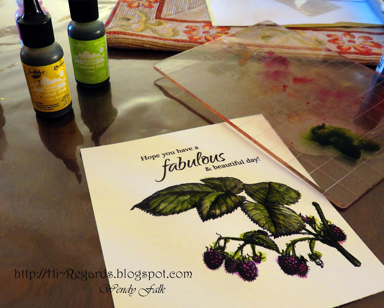 "Hi" Notes: Late Autumn Raspberries - PIP Challenge 1744