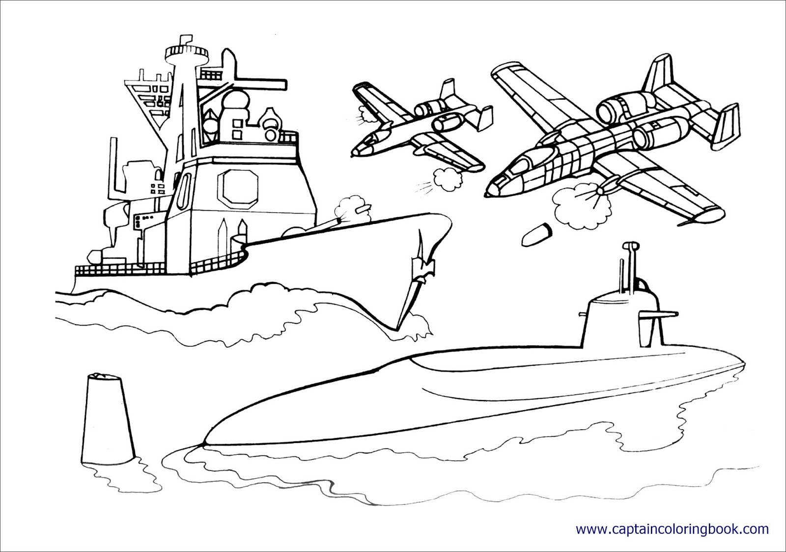 Submarine Coloring Page Sketch Coloring Page