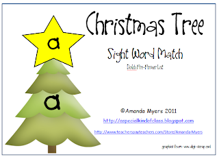 A special kind of class: Christmas Tree Sight Words Matches