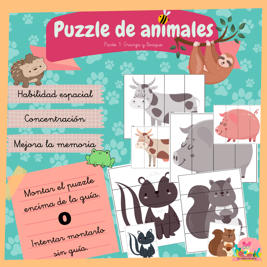 Puzzles de animales (Primera Parte) - Dale tiempo al aprendizaje
