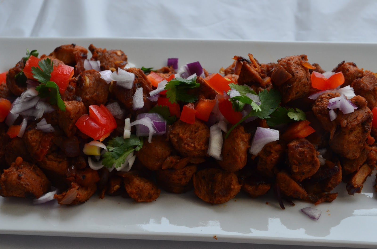 The Fat Lady: Stir fried Soya chunks with Indian spices