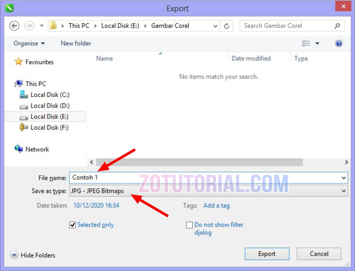Cara Export Gambar Vector CorelDraw Menjadi JPG/PNG/PDF - zotutorial