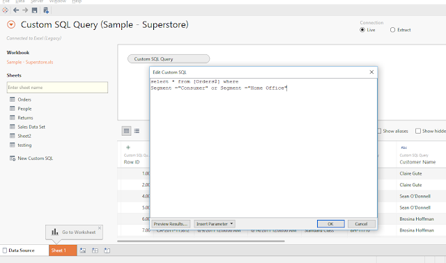 Tableau For All: How to write Queries while connecting to the Excel ... Tableau For All: How to write Queries while connecting to the Excel ...