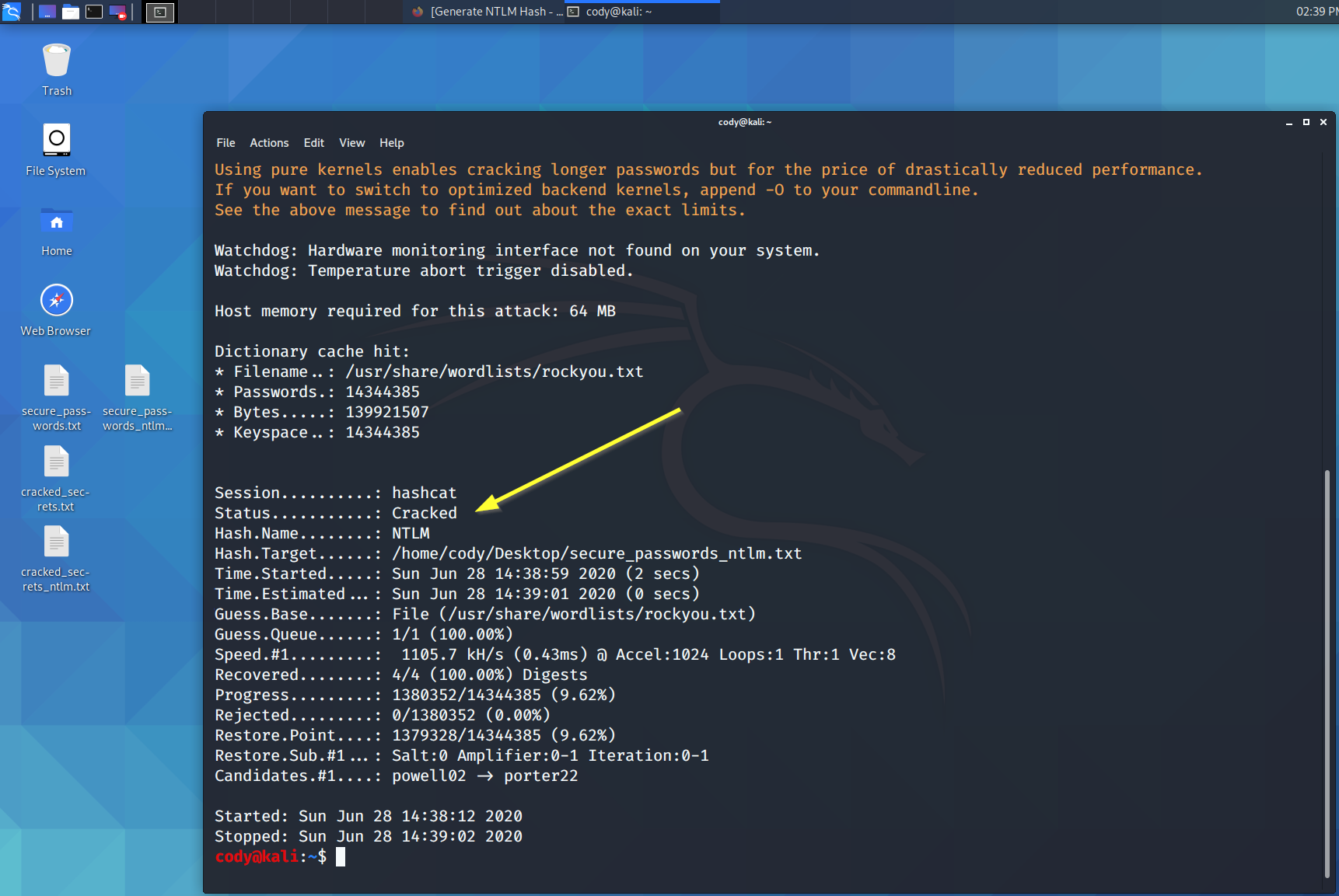 Hashcat - Cracking MD5 and NTLM Hashes Hashcat - Cracking MD5 and NTLM Hashes