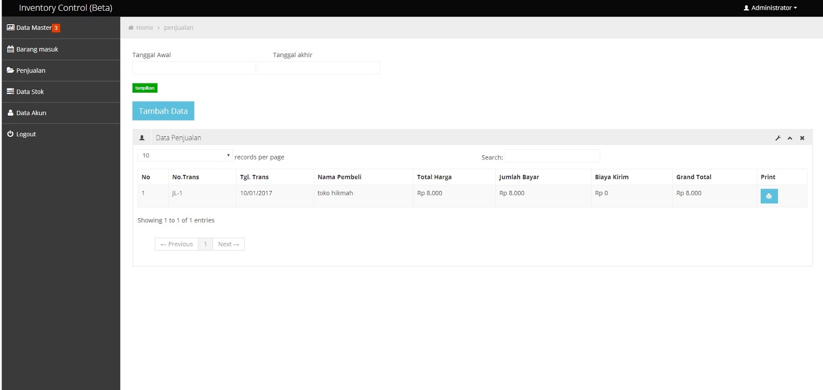 Sistem Inventory Control Berbasis Php Dan Mysql