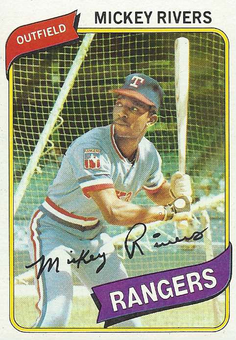 Texas Rangers Cards: 1980 Topps - Mickey Rivers.