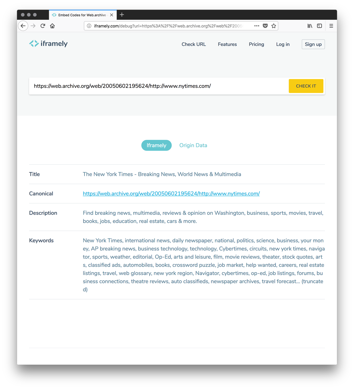 2018-08-01: A Preview of MementoEmbed: Embeddable Surrogates for ...