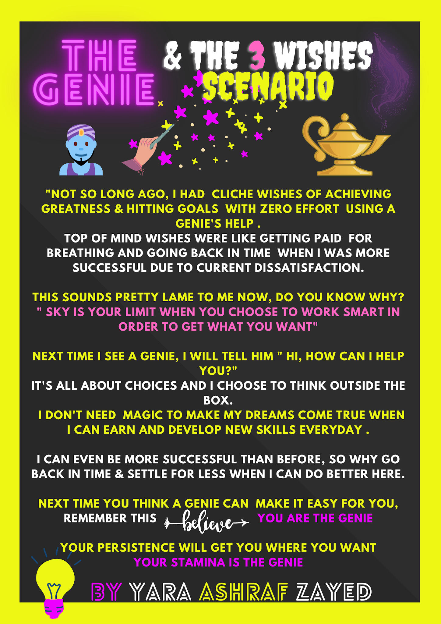 GENIE IN THE BOTTLE "NEXT TIME I SEE A GENIE I WILL TELL HIM 'HI, HOW ...