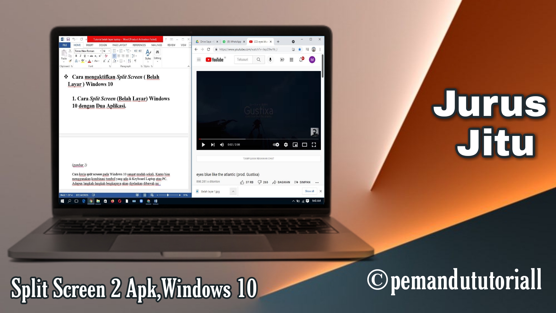Cara cepat belah layar (Split Screen) windows 10 di laptop atau PC ...