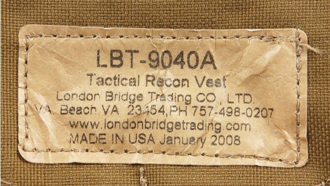 Webbingbabel: London Bridge LBT-9040A Tactical Recon Vest / Rhodesian