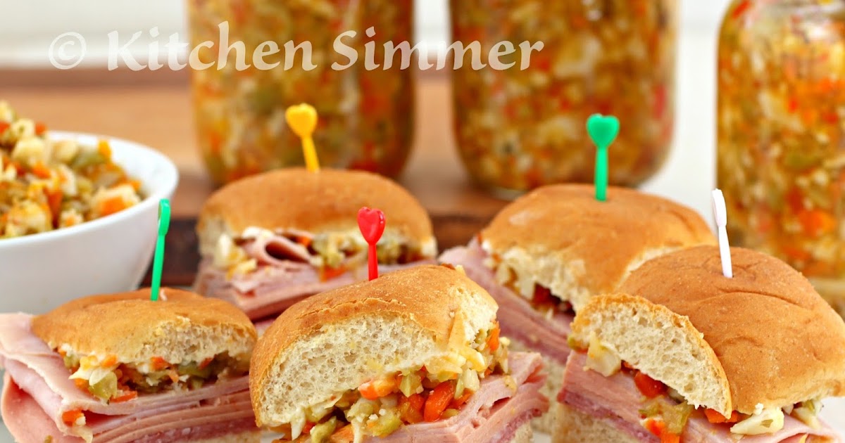 Kitchen Simmer: Muffuletta Sliders with Olive and Giardiniera Relish