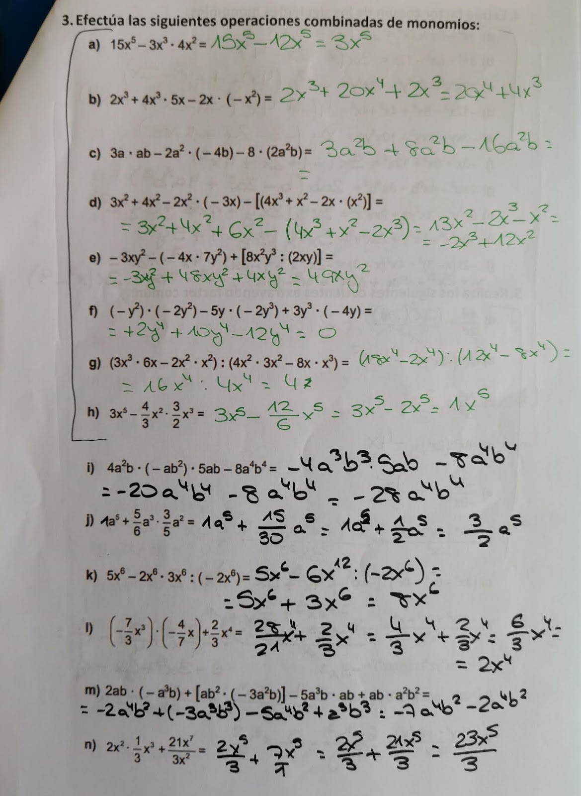 Soluciones ejercicios de álgebra 2º ESO ~ A mi me molan las mates
