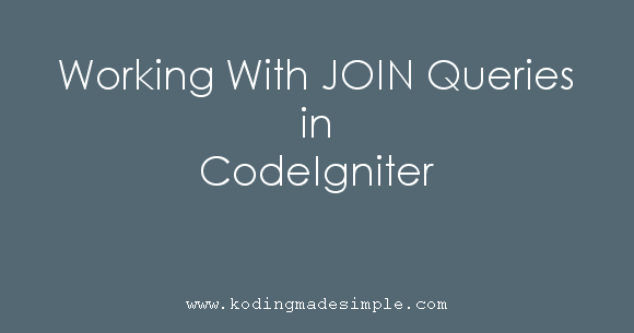 How To Use Join Query In Codeigniter Examples