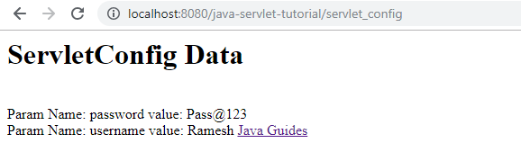 ServletConfig Interface Example ServletConfig Interface Example