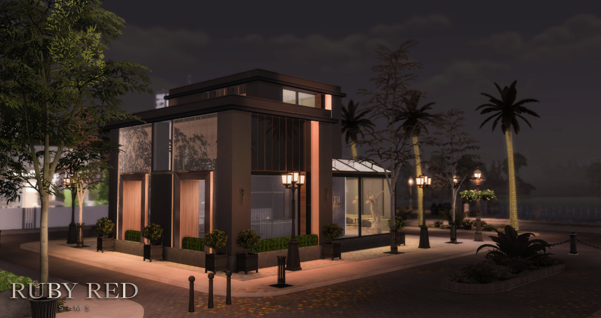 Sims 4 - November: Aura Lounge + CC Set [Ruby Red Sims]