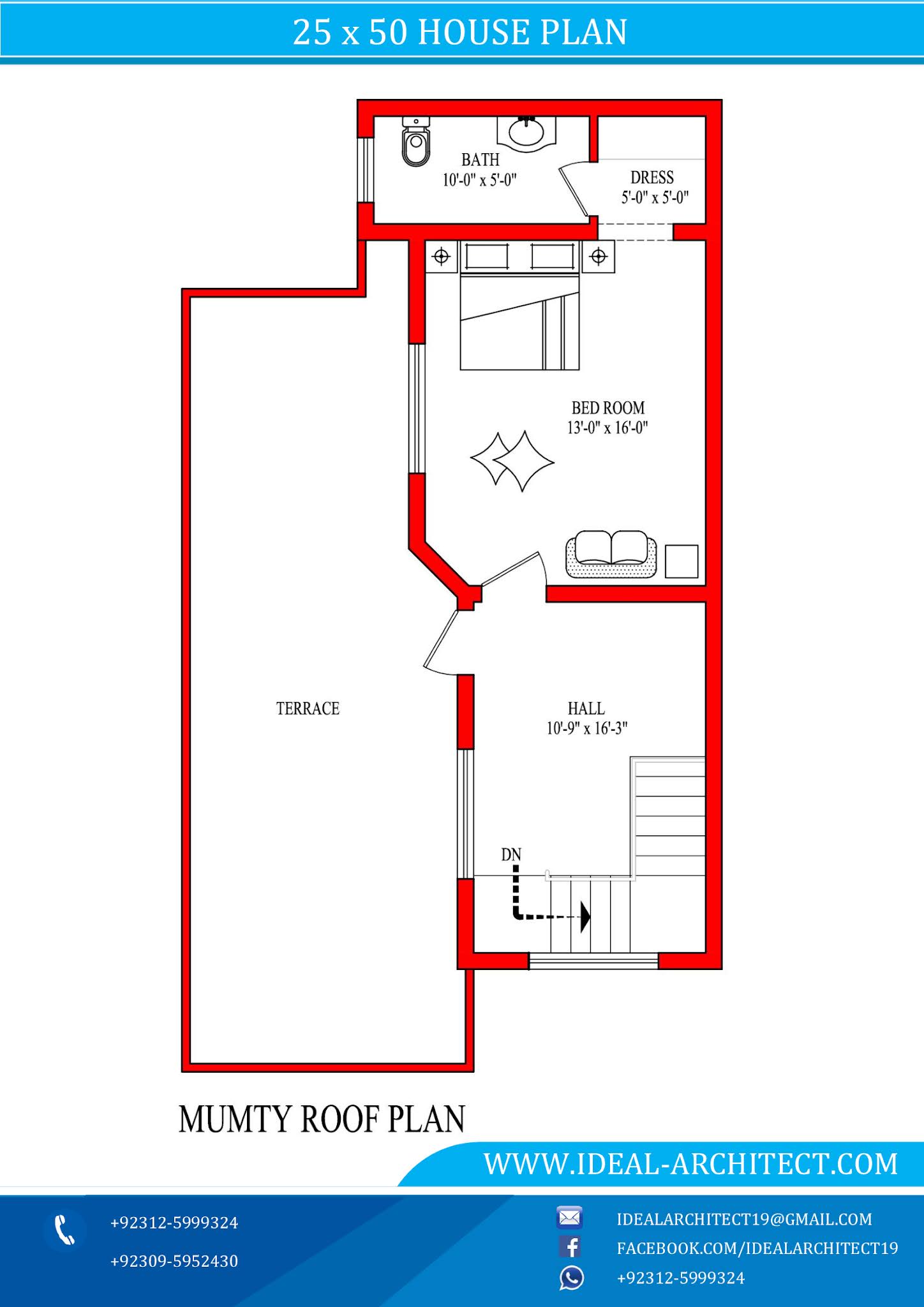 25x50 5 Marla House Plan | 25x50 5 Marla House Map