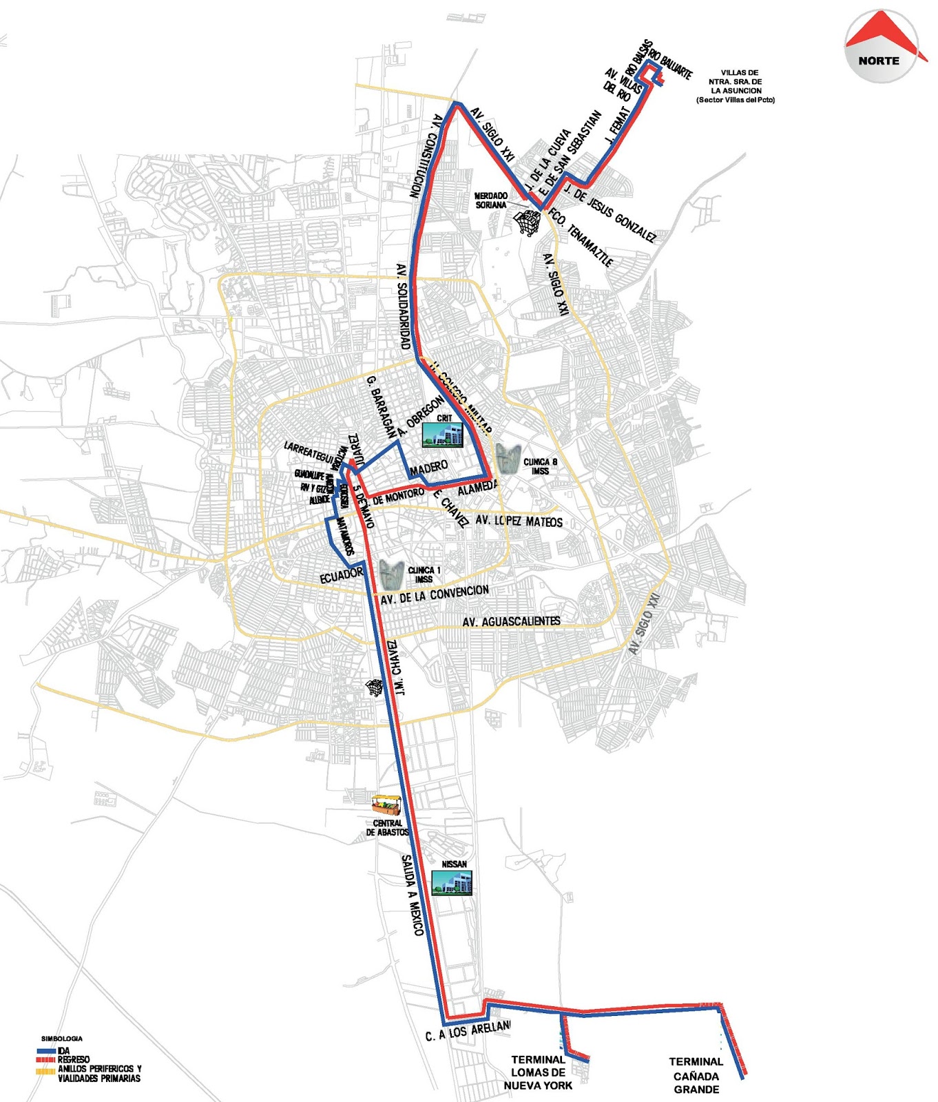 Rutas de Camiones Aguascalientes: Ruta 43