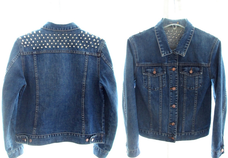Whispering Style: DIY Studded Denim Jacket / Chaqueta de tachuelas