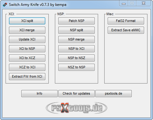 ニンテンドースイッチ XCI、NSPファイルの分割や変換、アップデートと統合などさまざまな機能があるSwitch Army Knife紹介