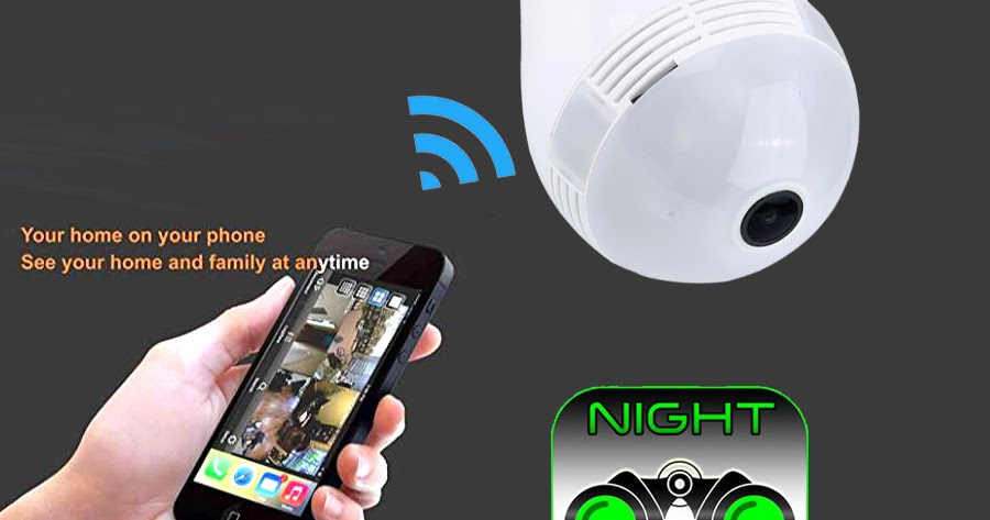 Spy camera Bulb 360° Panoramic Wifi IP digicam night time vision ...
