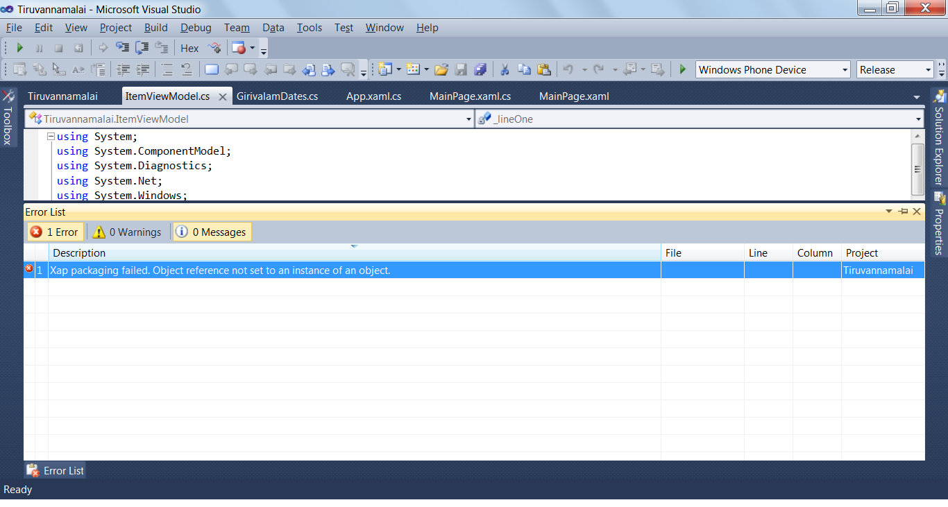 Dot Net Tips And Tricks C C Sharp Tips And Tricks Xap Packaging Failed