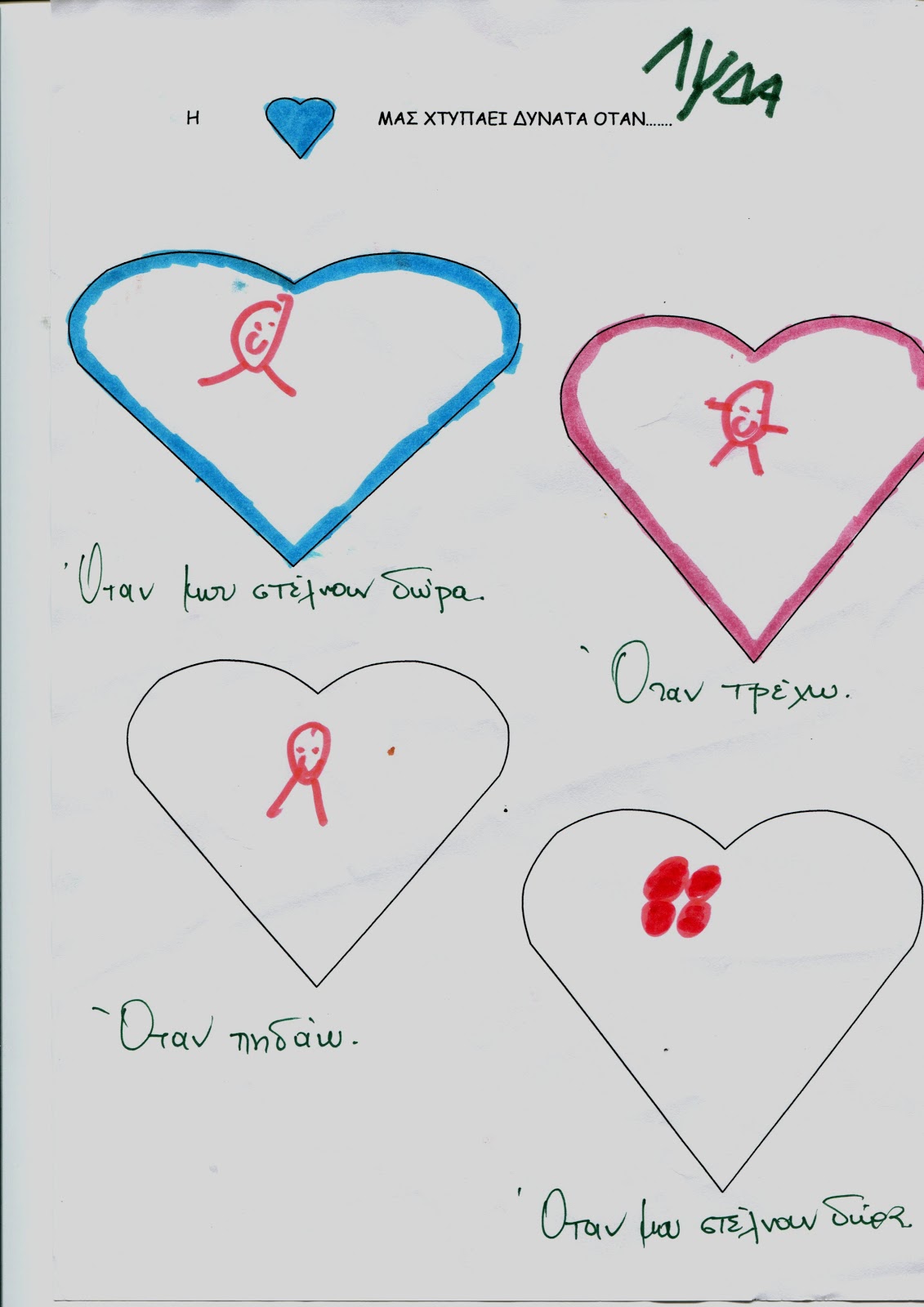 1o NΗΠIAΓΩΓEIO MEΓAΛOΠOΛHΣ: Η ΚΑΡΔΙΑ ΜΑΣ ΧΤΥΠΑ..