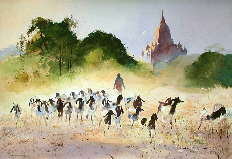 Myoe Win Aung, 1972 | Watercolour painter | Tutt'Art@ | Pittura ...