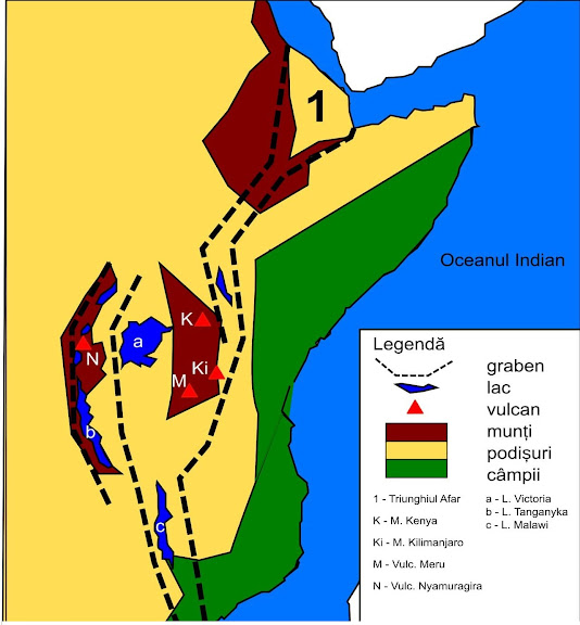 Harta - Grabenul Est-African/Marele Rift African