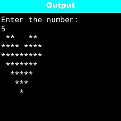 codeforhunger: C Program to Print Heart Shape Star Pattern