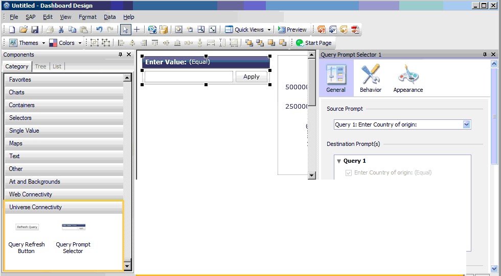 Sap Bo Dashboards 4 Binding Chart To The Query Objects Sap Business Objects 4 0