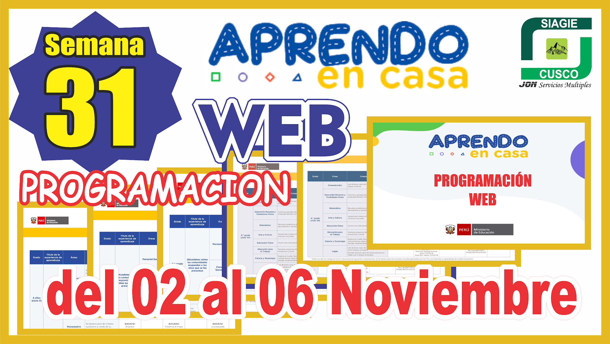 PROGRAMACION WEB SEMANA 31 - inicial, primaria y secundaria Aprendo en ...