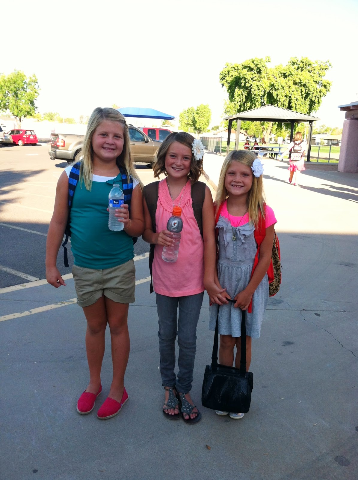 Lance, Suzanne, & Ellie Cummard: 1st Day of 3rd Grade for Ellie