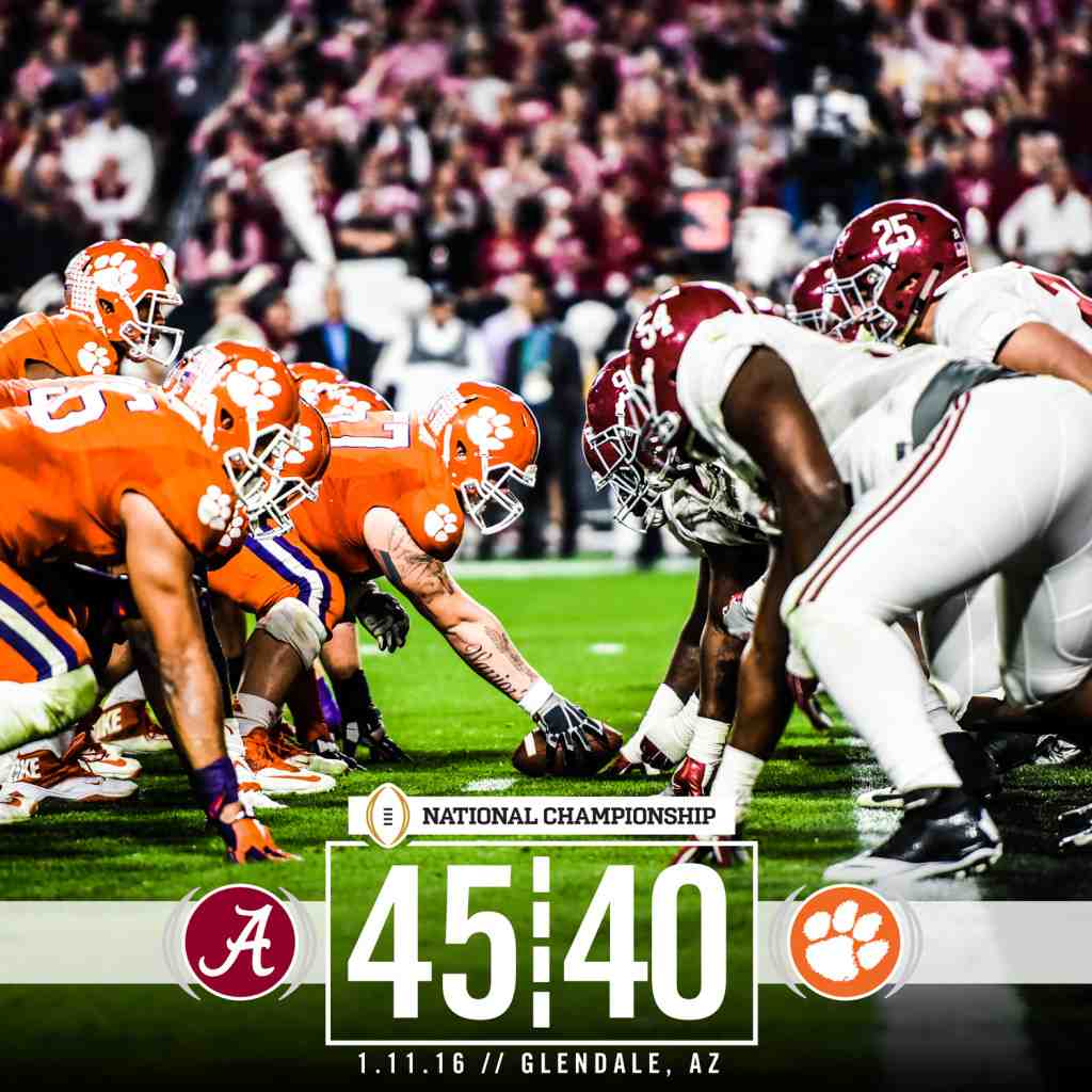 American Sports Style: Alabama defeated Clemson, 45-40, in the College ...