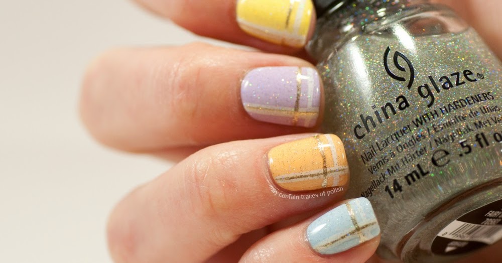 Pastel plaid nail art - May contain traces of polish